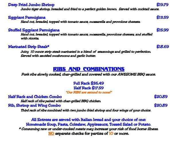 Menu at Rockefeller's Grille pub & bar, McKees Rocks