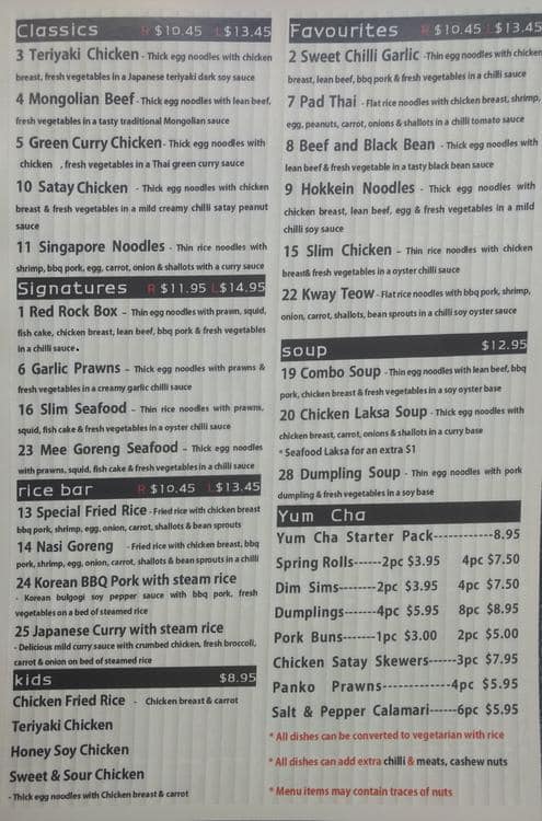 Menu at NOODLE TALK fast food, Capalaba