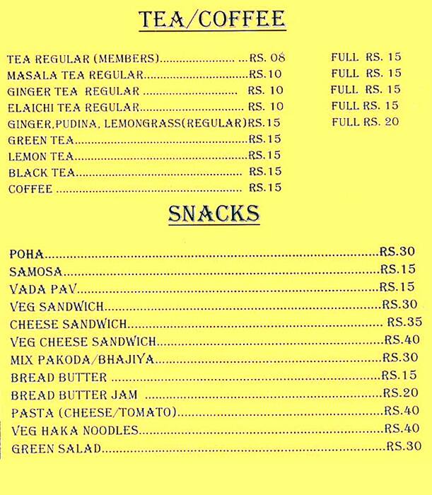 Menu of Mini Tea Shop, Thirumudivakkam, Chennai
