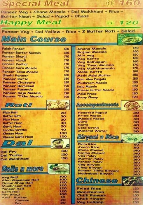 Menu at Happy Singh Food Xxpress, Vadodara