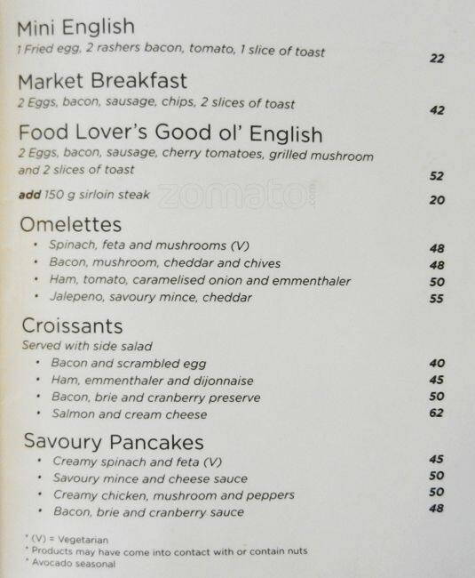 The Market Cafe Menu, Menu for The Market Cafe, Umhlanga, Durban ...