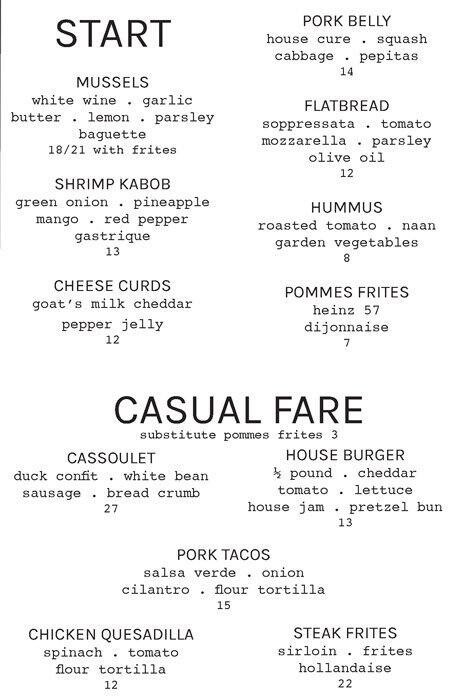 Menu at Butch's Dry Dock restaurant, Holland