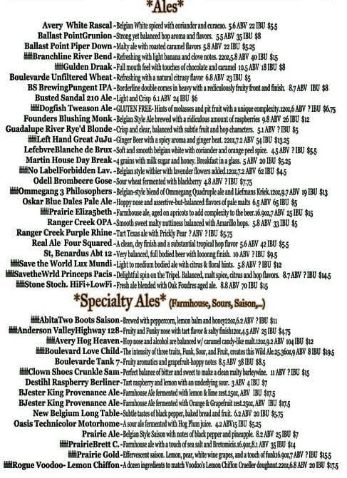 Menu at Brewer's Grill pub & bar, San Antonio