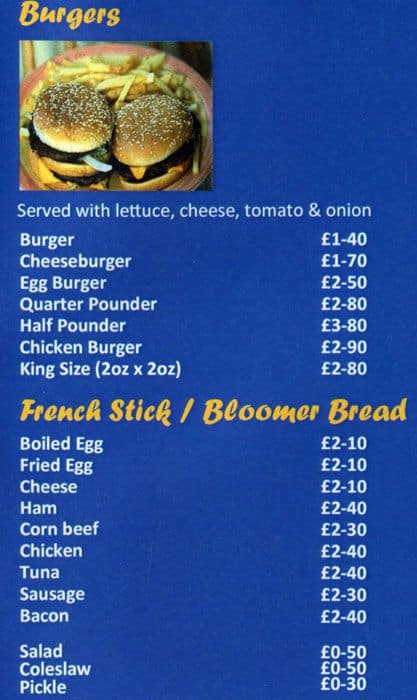 Menu at Yummies Cafeteria, Bromley, Hennelly House Masons Hill