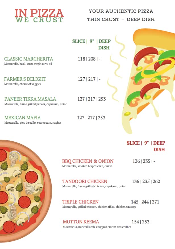 Menu at The Ten Suites, Bhopal