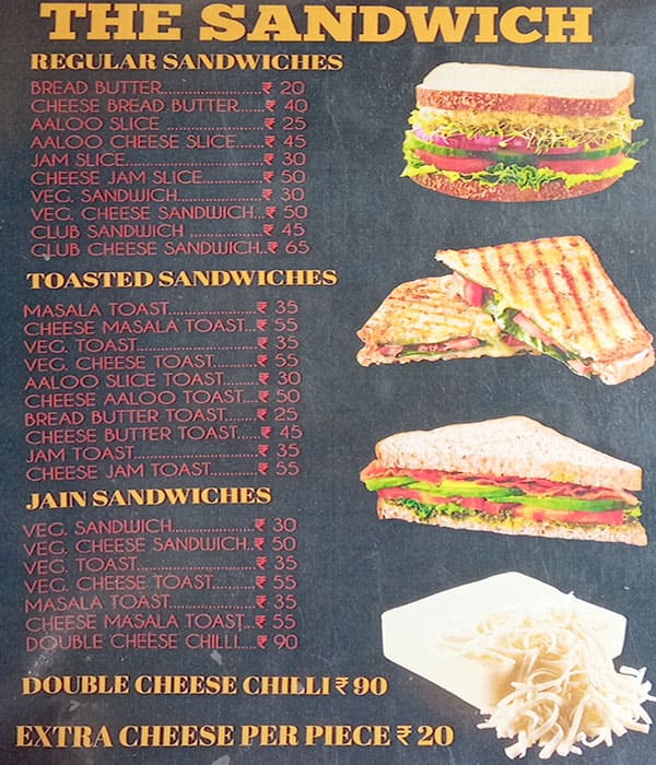 Menu of The Sandwich, Mulund West, Mumbai