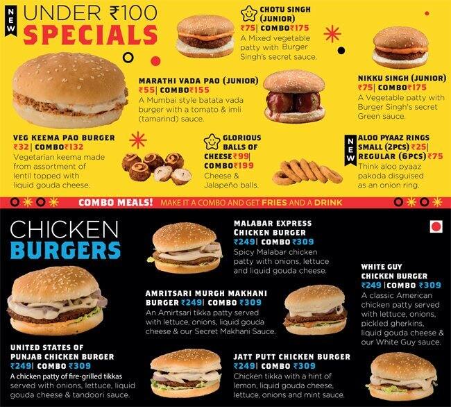 Burger Singh Menu, Menu for Burger Singh, Sohna Road, Gurgaon - Zomato
