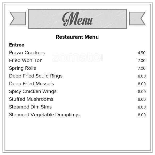 Menu at China Light Restaurant & Takeaways, Napier