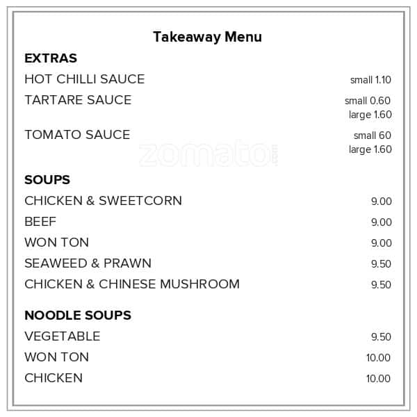 Menu at China Light Restaurant & Takeaways, Napier