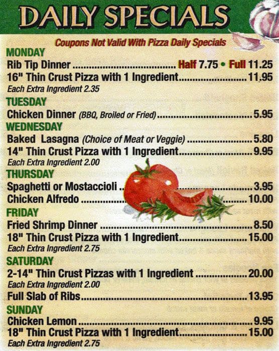 Menu at Villa Palermo Pizza pizzeria, Chicago, W Devon Ave