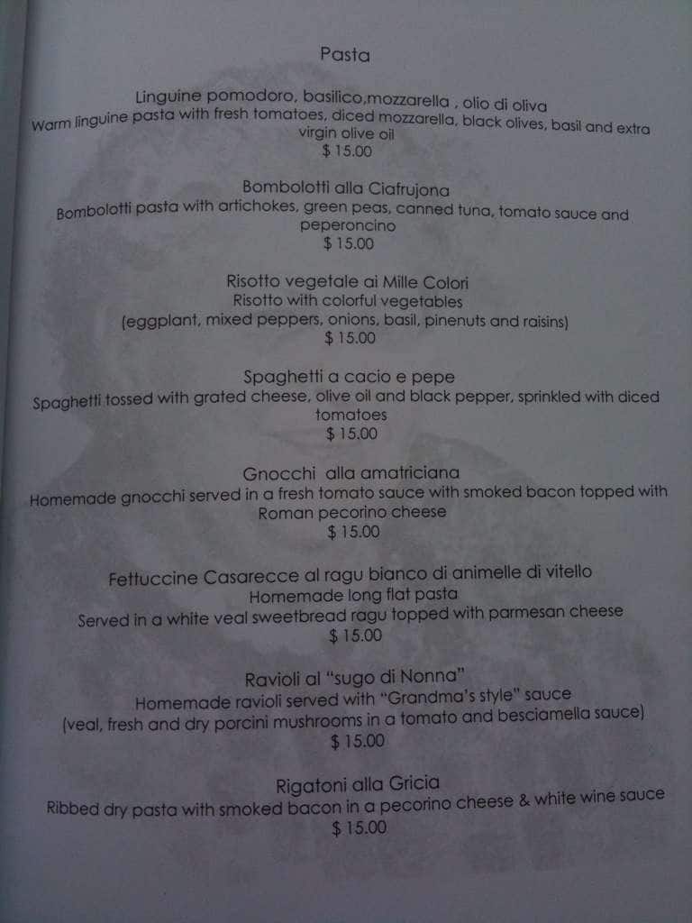 Sora Lella Menu, Menu for Sora Lella, Greenwich Village, New York City ...