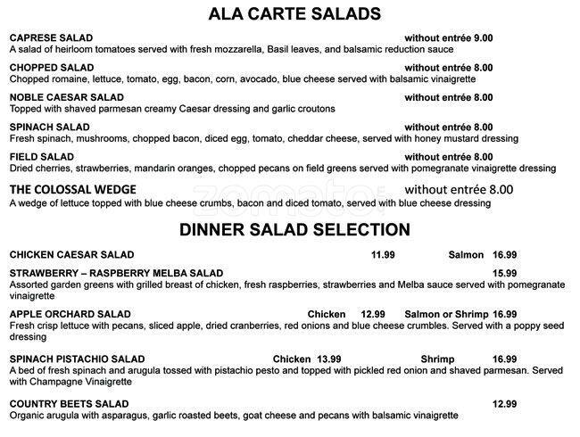 Menu at Signature Chop House pub & bar, Flushing, E Pierson Rd