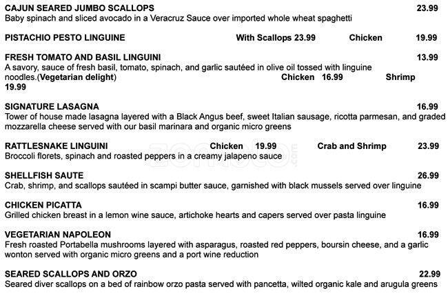 Menu at Signature Chop House pub & bar, Flushing, E Pierson Rd