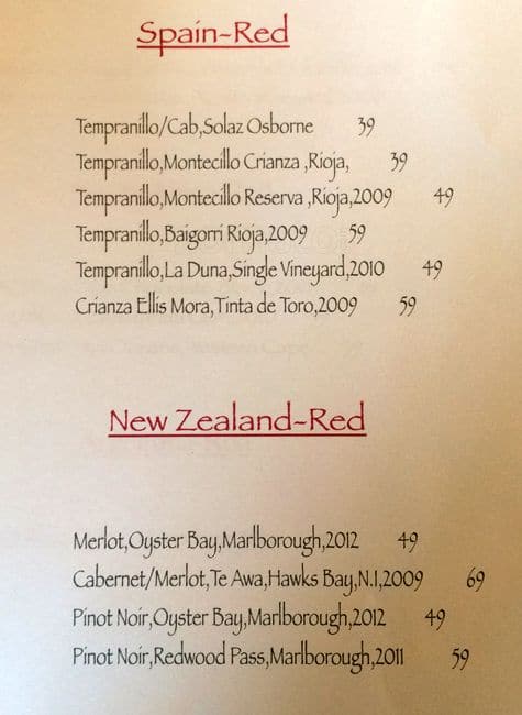 Menu at Lowville Bistro restaurant, Burlington