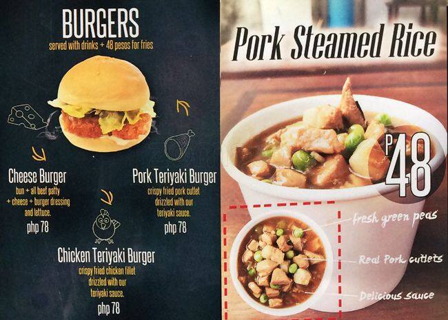 Menu at Corner Pocket, Mandaue City