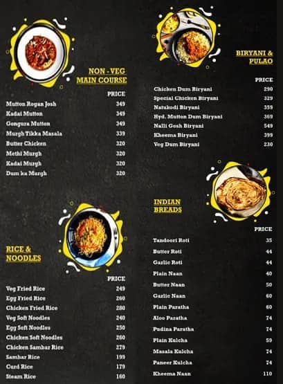 Menu at Nasha Fine dine Bar, Hyderabad