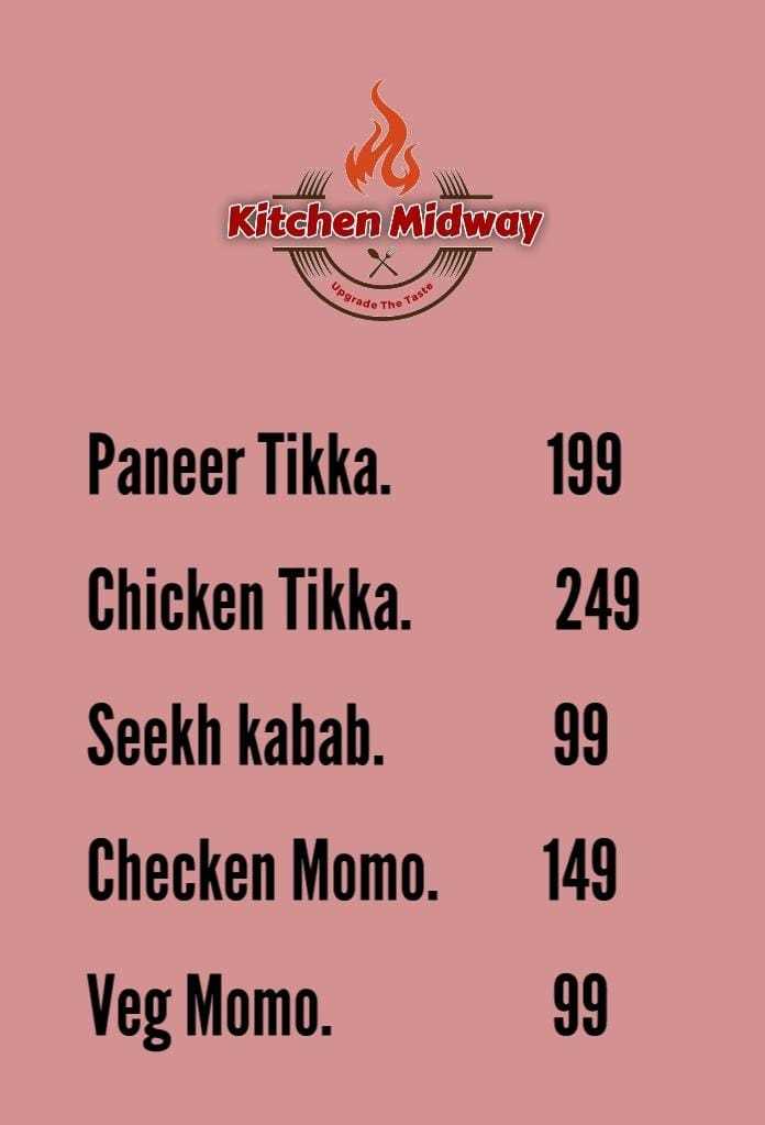 Menu of Kitchen Midway, Punjabi Bagh, New Delhi