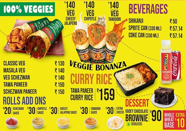 Menu of Tibb's Frankie - Serving Rolls Since 1969, Malad West, Mumbai