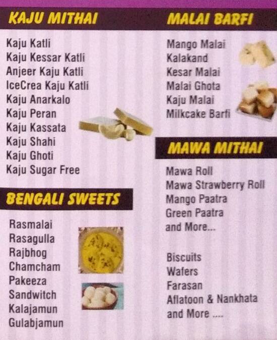 Menu at CITY BAKERY SWEETS & FARSAN, Mumbai, Madni Estate