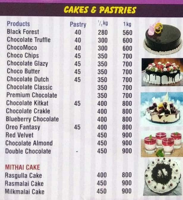 Menu at CITY BAKERY SWEETS & FARSAN, Mumbai, Madni Estate