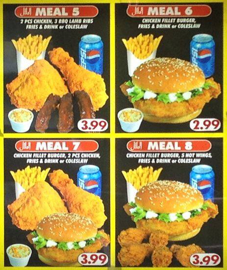 Menu at Dixie Chicken fast food, London, 361 Mile End Rd