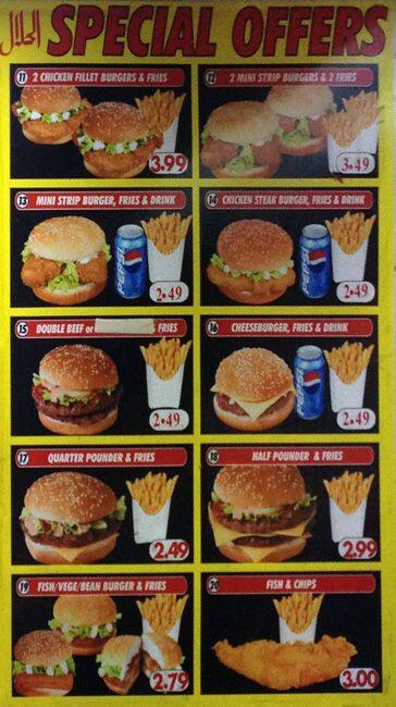 Menu at Dixie Chicken fast food, London, 361 Mile End Rd