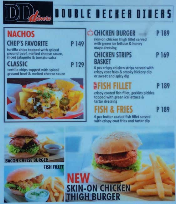 Menu at Double Decker Diner restaurant, Bacoor