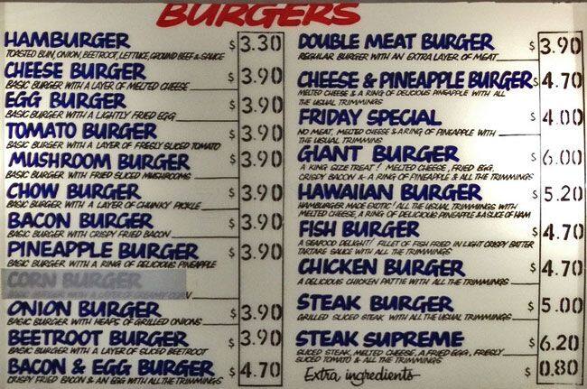 Menu at Coach Corner Takeaways restaurant, Christchurch