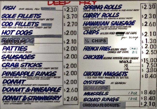 Menu at Coach Corner Takeaways restaurant, Christchurch