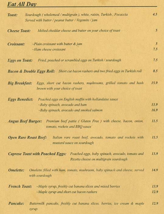 57 Coffee Bar Menu, Menu for 57 Coffee Bar, Neutral Bay, Sydney ...