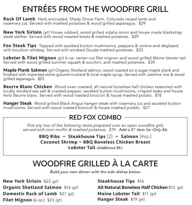 Menu at Red Fox Bar & Grill, Fairbanks