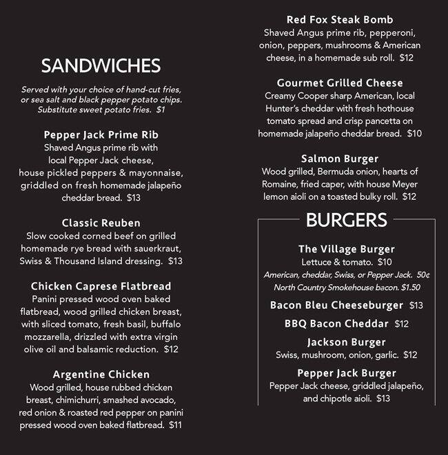 Menu at Red Fox Bar & Grill, Fairbanks