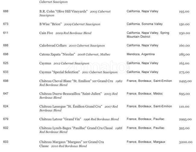 Menu at Santé restaurant, Sonoma, 100 Boyes Blvd