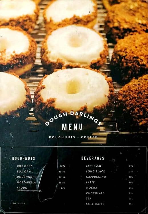 Menu at Dough Darlings desserts, Jakarta, Lippo Mall Puri @ The St. Moritz