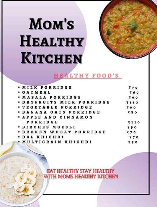 Menu of Mom's Healthy Kitchen, Hadapsar, Pune