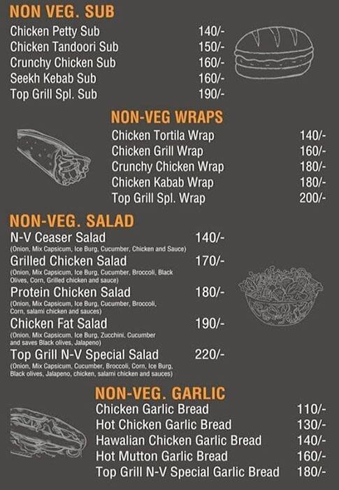 Menu at Top Grill, Amritsar