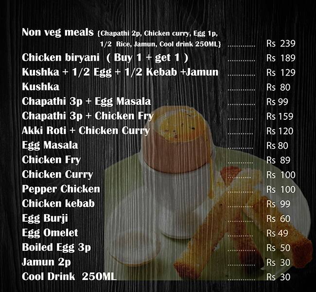 Menu of MRK Kitchen's, Rajarajeshwari Nagar, Bangalore