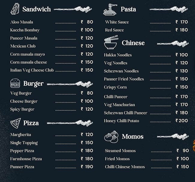 Menu of Munch N Mime, Geeta Bhavan, Indore