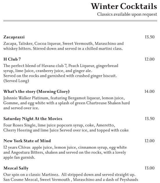 Menu at Archer Street Soho pub & bar, London