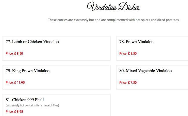 Menu at Akash Restaurant, London, 70 Northcote Rd