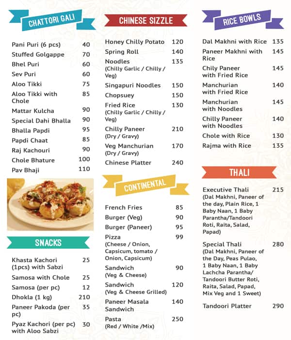Menu of Gulab, Sector 14, Gurgaon
