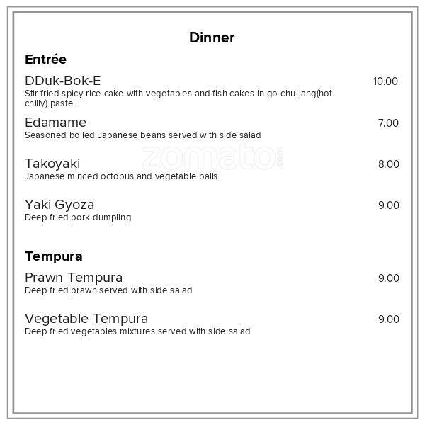 Menu at Miga Korean BBQ & Japanese, Dunedin, 4 Hanover St opposite the ...
