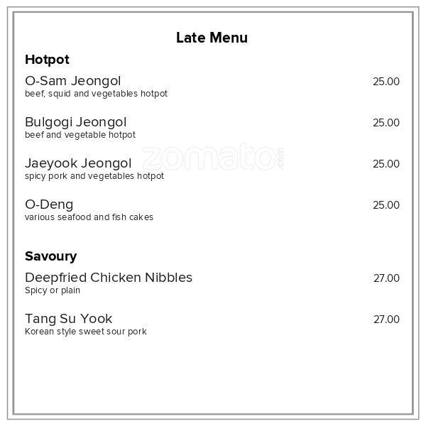Menu at Miga Korean BBQ & Japanese, Dunedin, 4 Hanover St opposite the ...