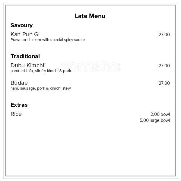 Menu at Miga Korean BBQ & Japanese, Dunedin, 4 Hanover St opposite the ...