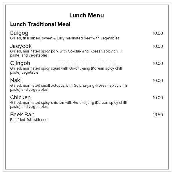Menu at Miga Korean BBQ & Japanese, Dunedin, 4 Hanover St opposite the ...