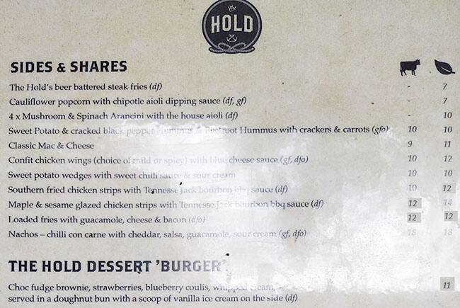 Menu at The Hold pub & bar, Manly