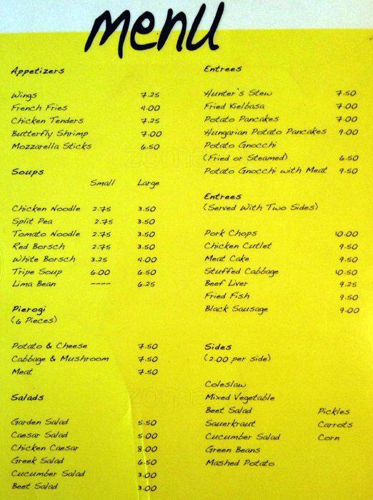 Menu at New Wave Cafe, Philadelphia, E Allegheny Ave