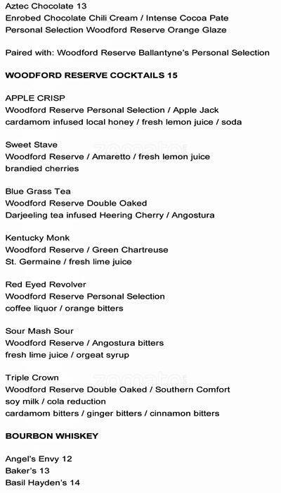Menu at Gallery Restaurant, Charlotte