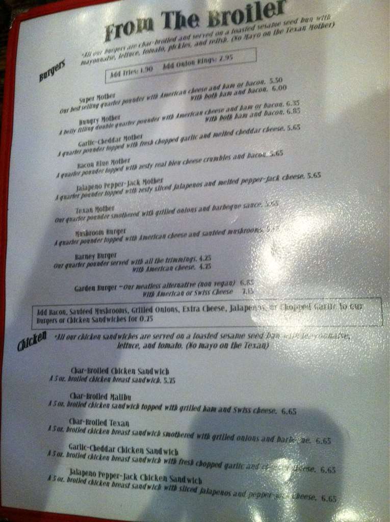 Menu at Tav pub & bar, Ellensburg