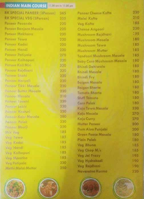 Menu at Radha Krishna Pure Veg, Pune, Survey 49/1/2B